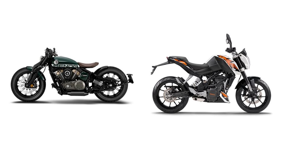Motorrad Vergleich Benda Napoleonbob 125 2026 vs. KTM 125 Duke 2013