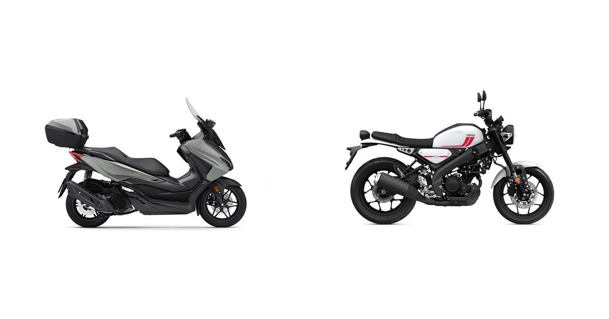 Motorrad Vergleich Honda Forza 125 2026 vs. Yamaha XSR125 2023