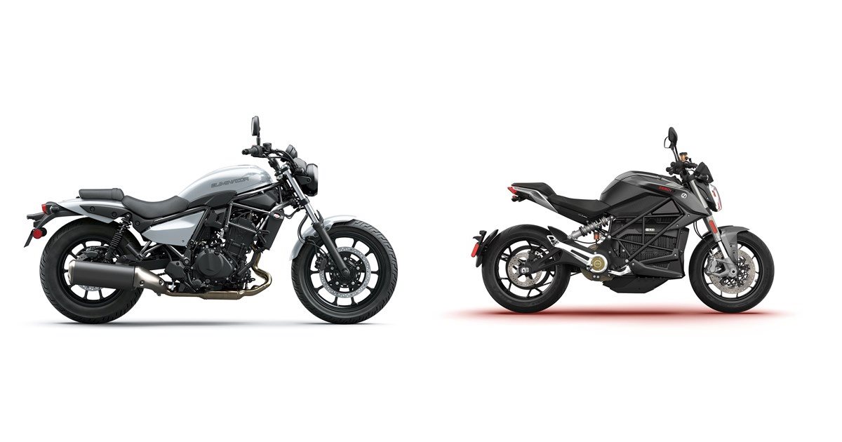 Motorrad Vergleich Kawasaki Eliminator 500 2025 vs. Zero SR 2025