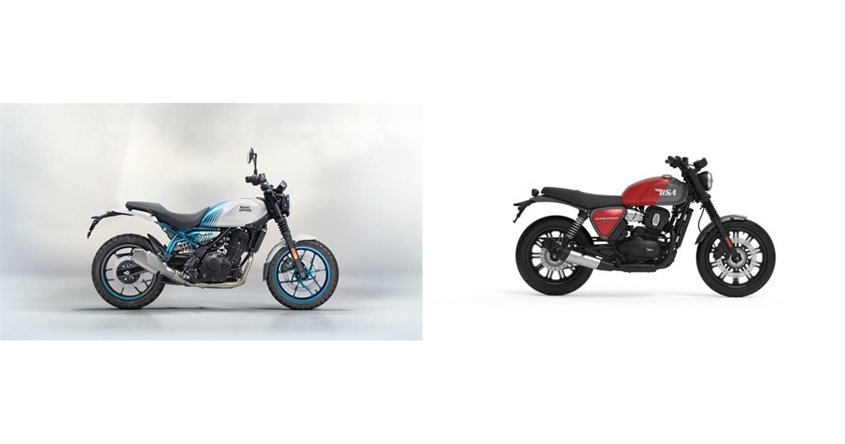 Motorrad Vergleich Royal Enfield Guerrilla 450 2026 vs. BSA Bantam 350 2026