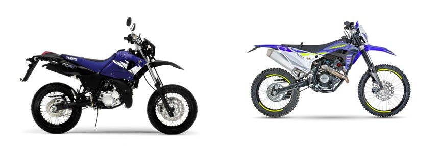 Motorrad Vergleich Yamaha DT 125 X 2005 vs. Sherco 125 4-Takt SE ...
