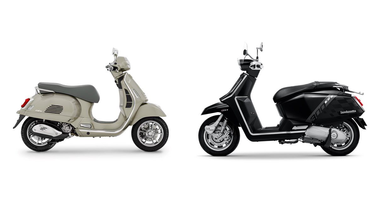 Motorrad Vergleich Vespa GTS 310 2025 vs. Lambretta X300 GT 2026