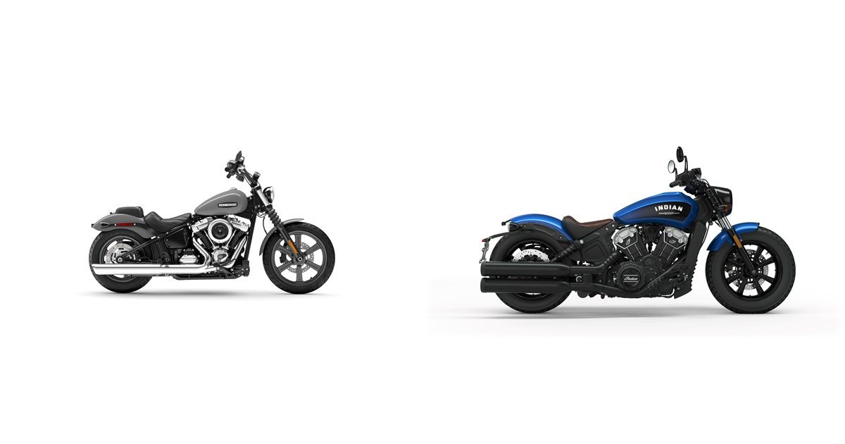 Motorrad Vergleich Harley-Davidson Street Bob 117 2026 vs. Indian Scout ...