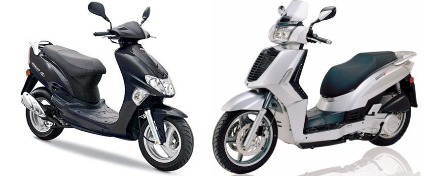 Motorrad Vergleich Kymco Vitality 50 2009 vs. Kymco People S 50 2009
