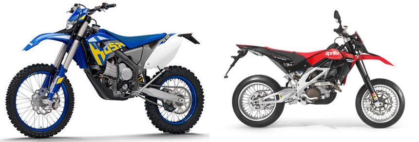 Motorrad Vergleich Husaberg FE 570 2011 vs. Aprilia SXV 550 Supermoto 2009