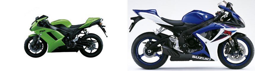 Motorrad Vergleich Kawasaki Ninja ZX-6R 2008 vs. Suzuki GSX-R 600 2007