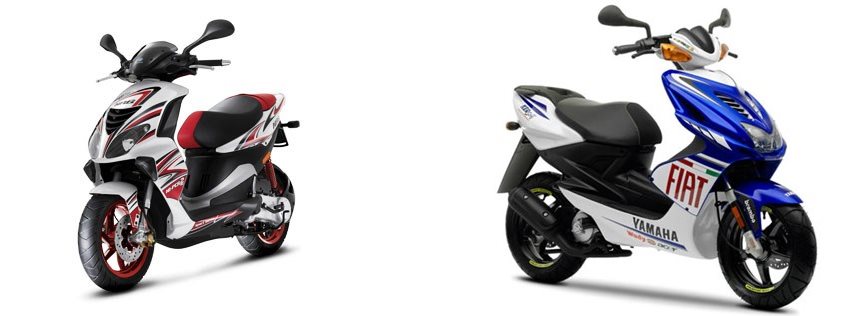 Motorrad Vergleich Piaggio NRG Power 50 DD 2T 2009 vs. Yamaha Aerox ...