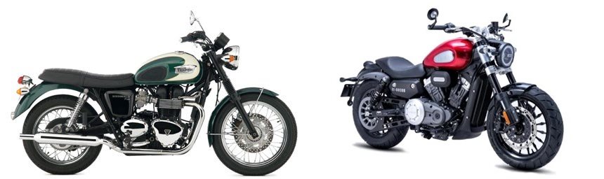 Motorrad Vergleich Triumph Bonneville T100 2009 vs. Benda Chinchilla ...