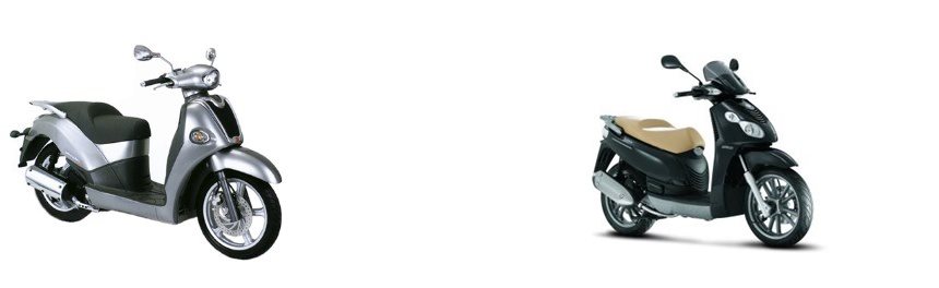 Motorrad Vergleich Kymco People S 200 2007 vs. Piaggio Carnaby 125 2009