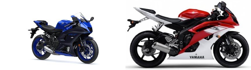 Motorrad Vergleich Yamaha R7 2021 vs. Yamaha YZF-R6 2009