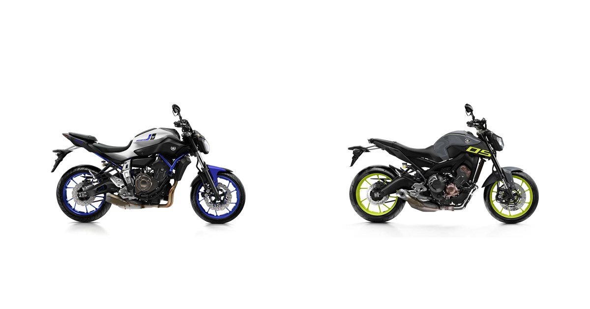 Motorrad Vergleich Yamaha MT-07 2016 vs. Yamaha MT-09 2016