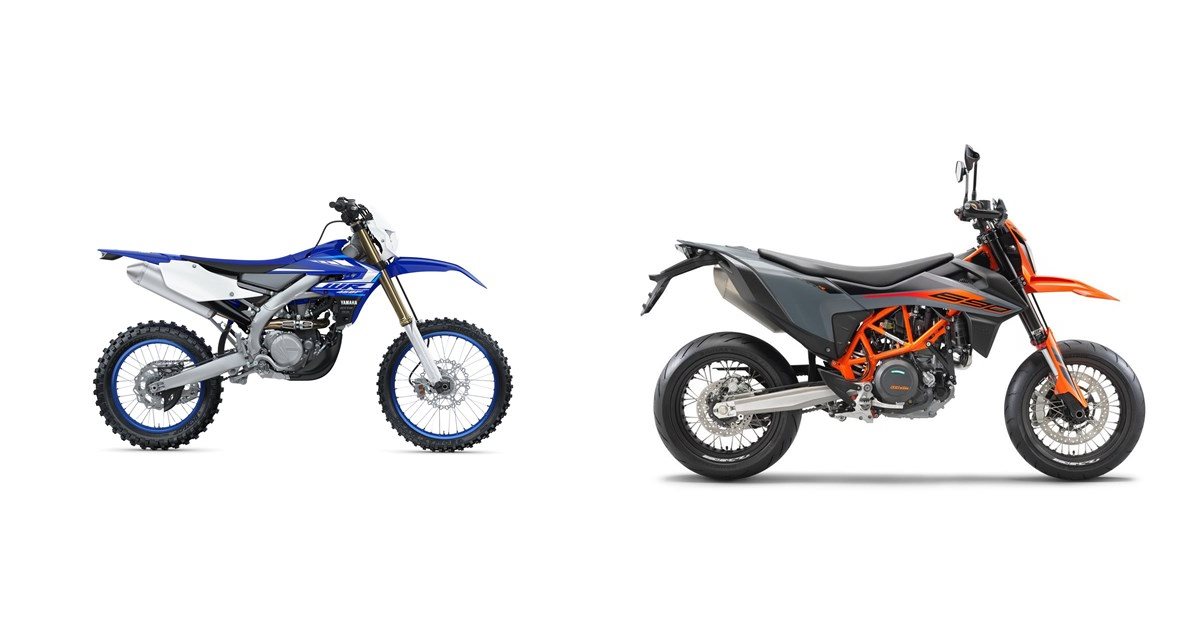 Motorrad Vergleich Yamaha WR450F 2020 vs. KTM 690 SMC R 2021