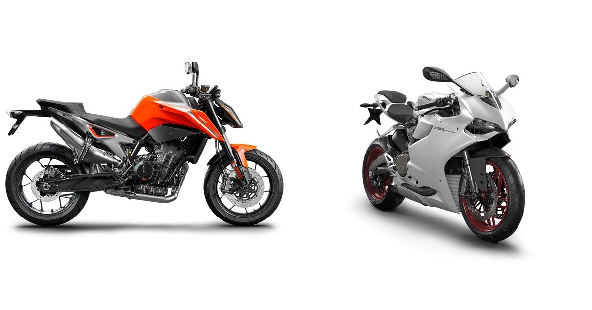 Motorrad Vergleich KTM 790 Duke 2018 vs. Ducati 899 Panigale 2015