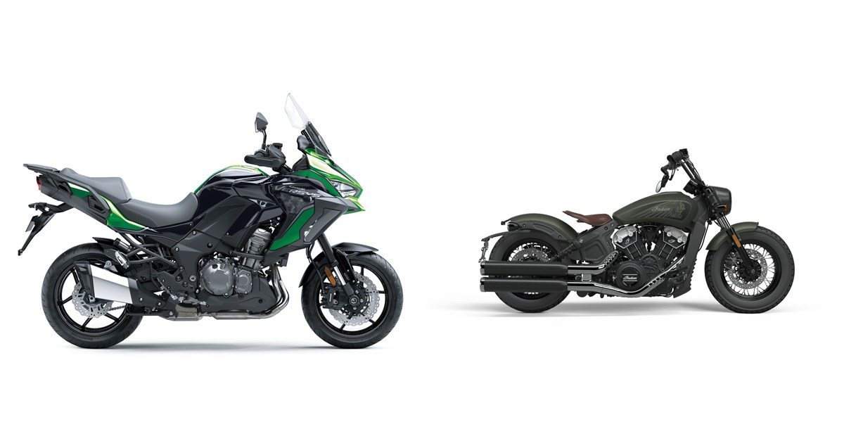 Motorrad Vergleich Kawasaki Versys 1000 S 2021 vs. Indian Scout Bobber ...