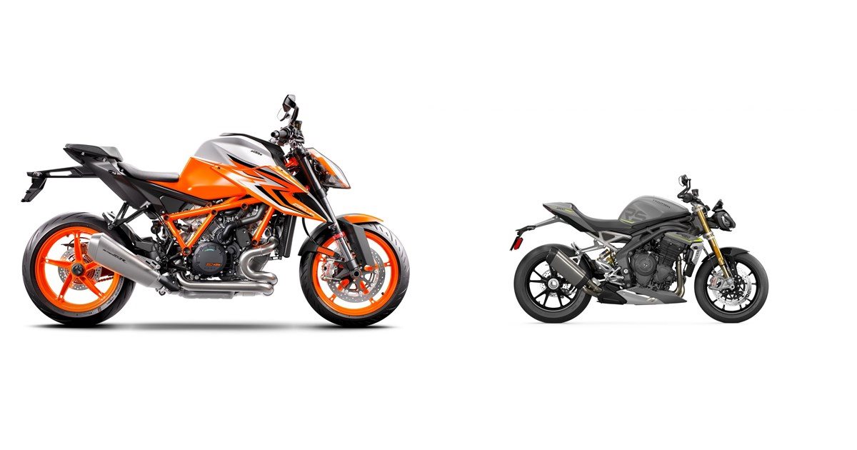 Confronto tra moto KTM 1290 Super Duke R 2022 VS. Triumph Speed Triple ...