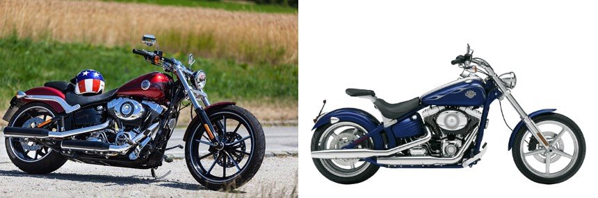 Motorrad Vergleich Harley-Davidson Softail Breakout FXSB 2013 vs ...