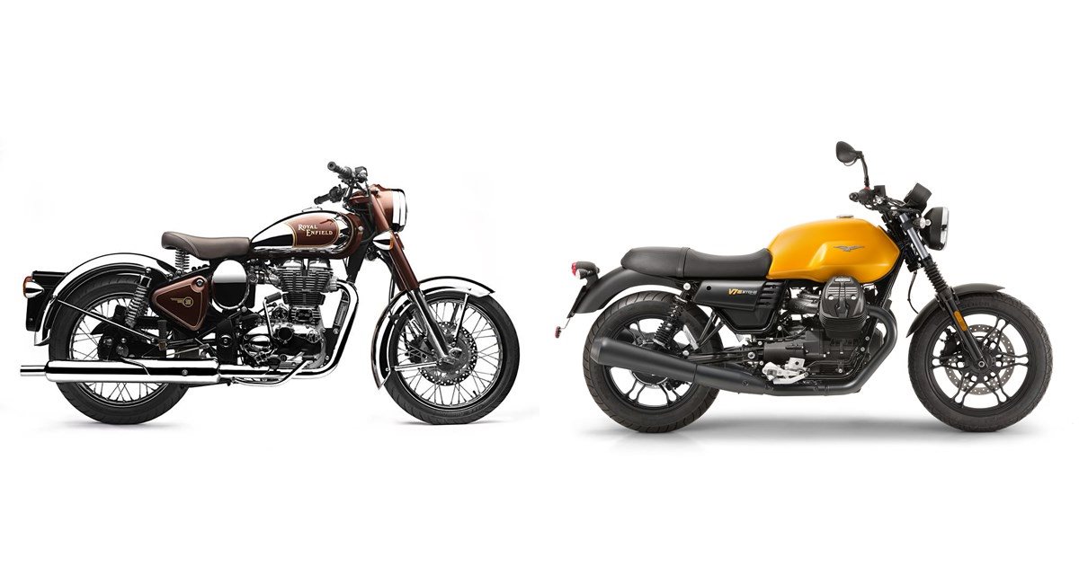 Royal Enfield Bullet 500 Classic Chrome 2014 vs Moto Guzzi V7 III Stone ...