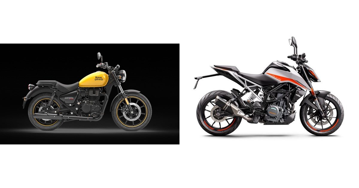 Motorrad Vergleich Royal Enfield Meteor 350 Fireball 2021 vs. KTM 390 ...