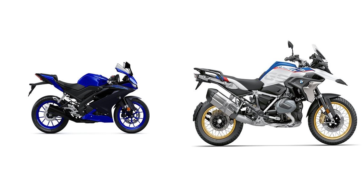 Motorrad Vergleich Yamaha R125 2022 vs. BMW R 1250 GS 2022