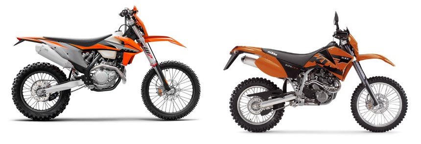 Motorrad Vergleich KTM 500 EXC-F 2021 vs. KTM 625 SXC 2005