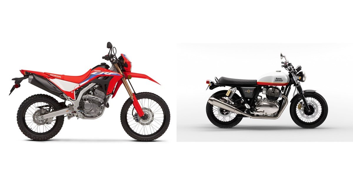 Motorrad Vergleich Honda CRF300L 2022 vs. Royal Enfield Interceptor 650 ...