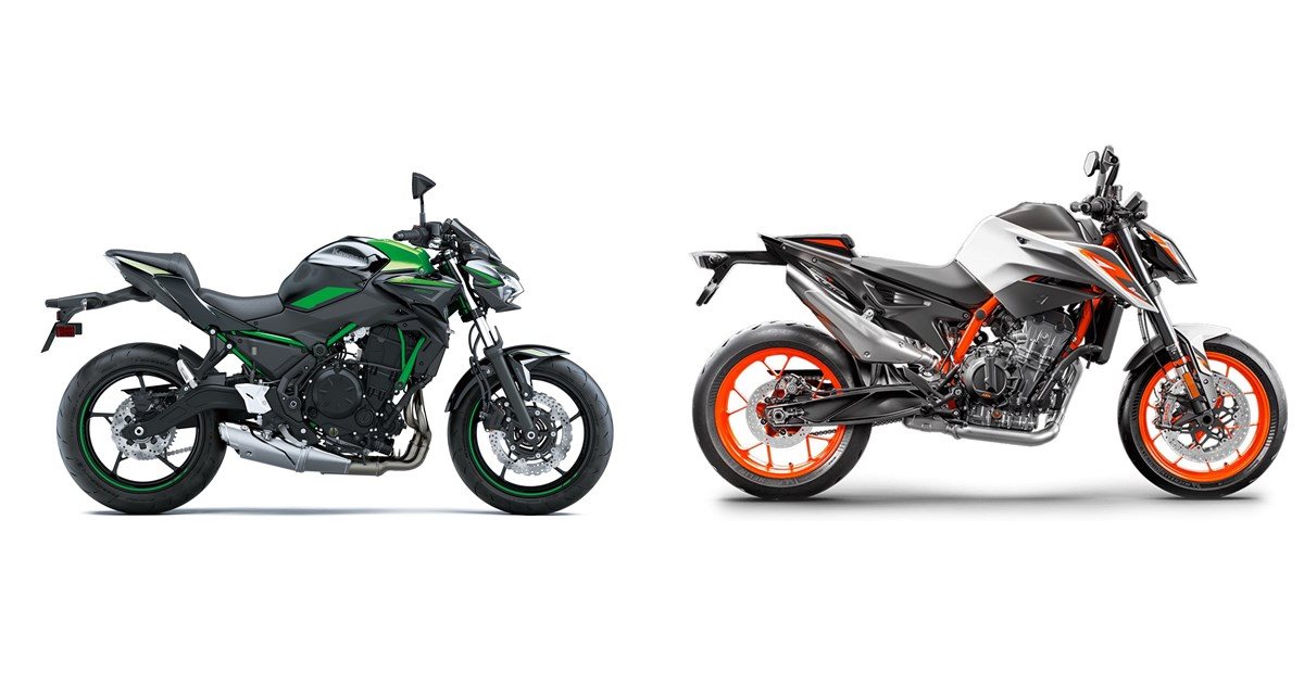 Motorrad Vergleich Kawasaki Z650 2022 vs. KTM 890 Duke R 2021