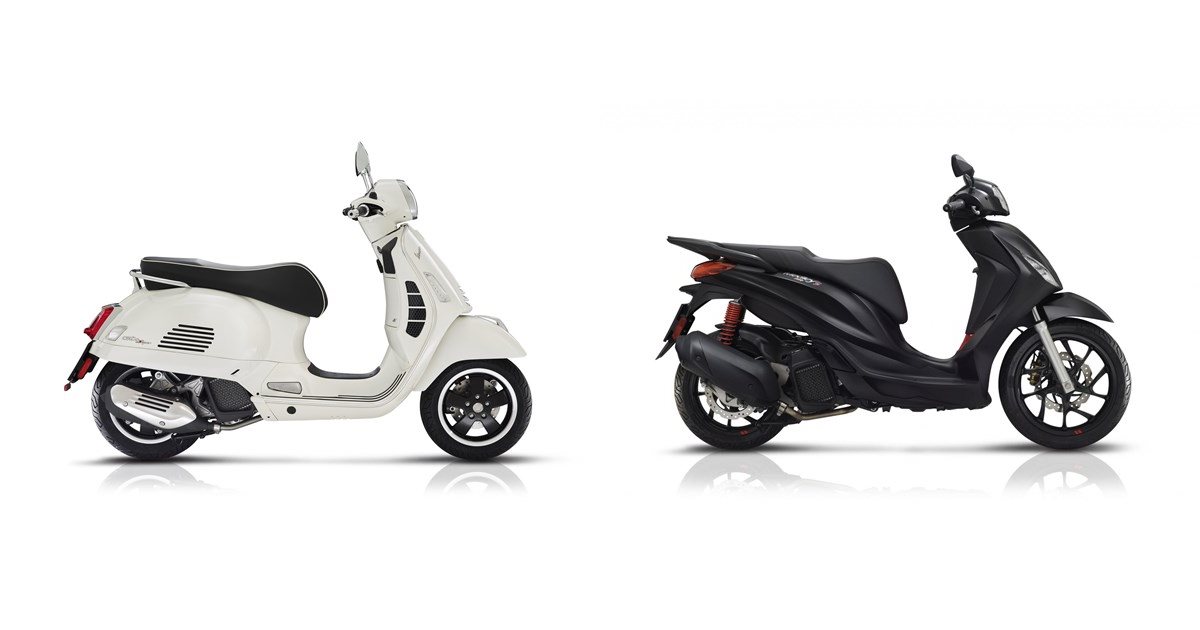 Motorrad Vergleich Vespa GTS 125 ie Super 2020 vs. Piaggio Medley S 125 ie IGET 2020